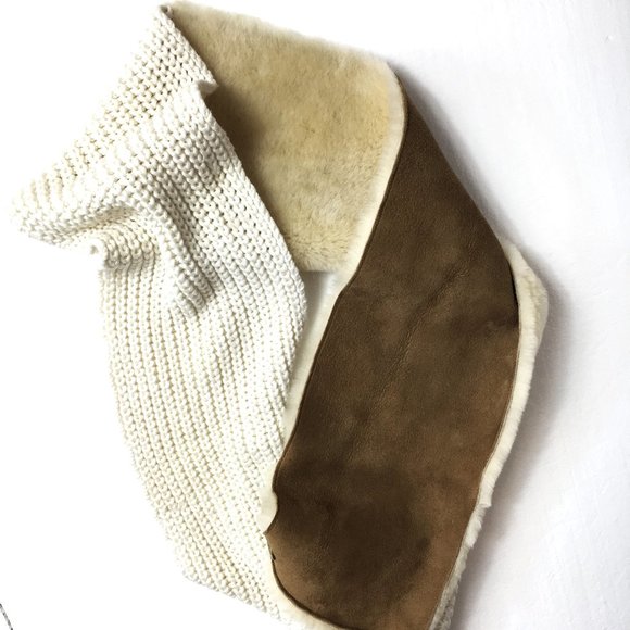 UGG | Accessories | Ugg Suede Shearling Sheepskin Hand Knit Infinity ...